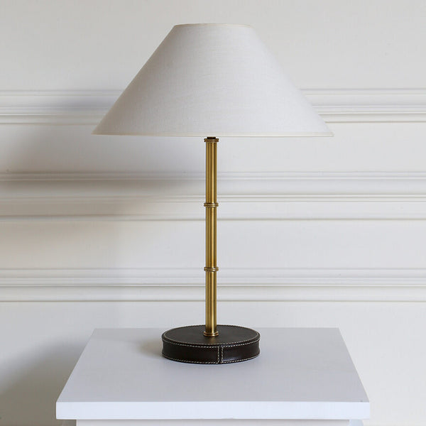 Adnet Table Lamp - Leather & Metal