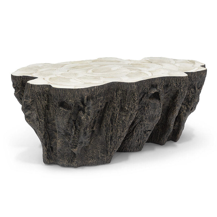 Chloe Fossilized Clam Lava Coffee Table